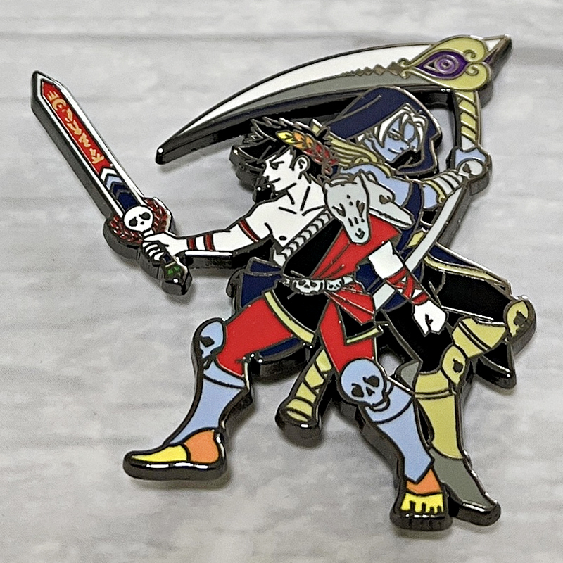 Zagreus and Thanatos enamel pin game Hades fanart metal badge Greek ...