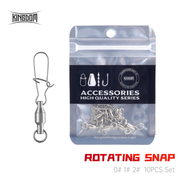 Kingdom 10pcs SWIVEL+D-SNAP Fishing Rod Tool Powerful Gourd Connector ...
