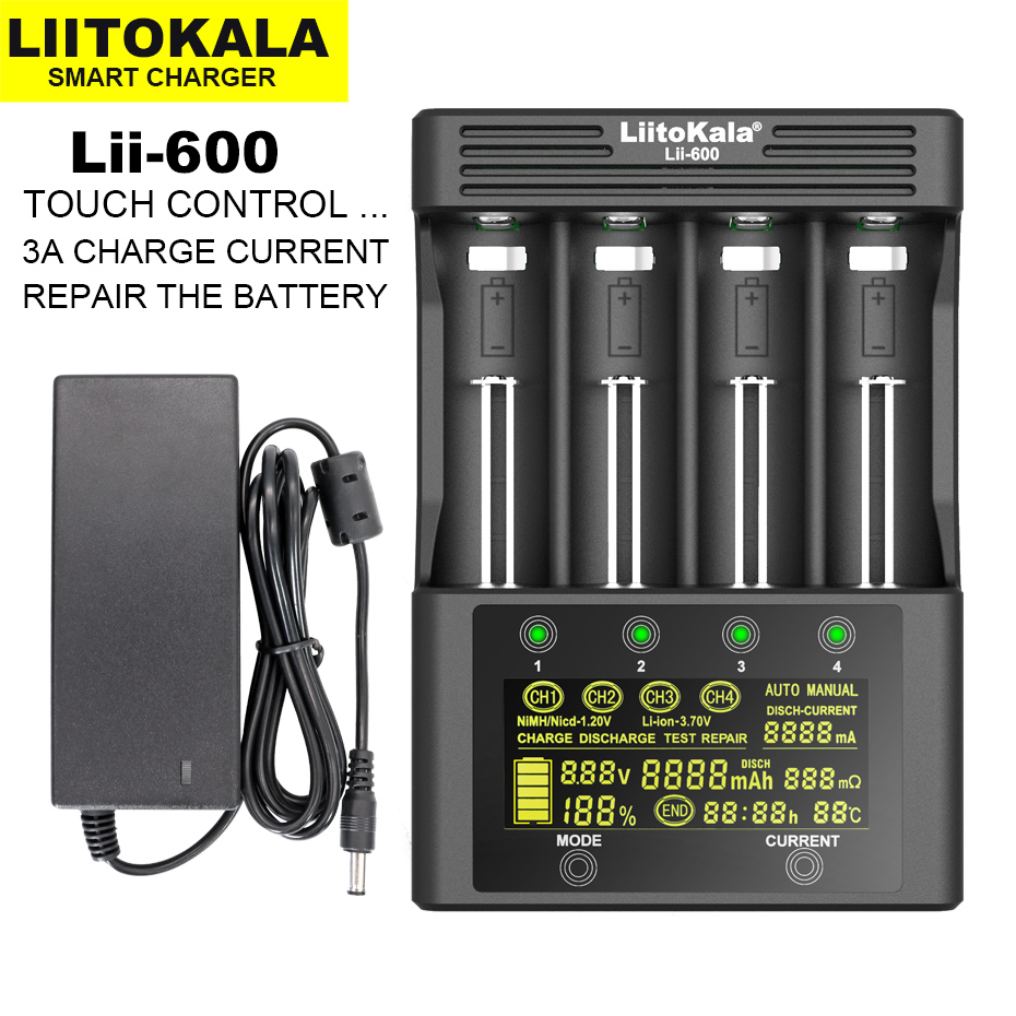 LiitoKala Lii-600 Lii-500S Lii-PD2 LCD 18650 Battery 3.7V 18350 18500 ...