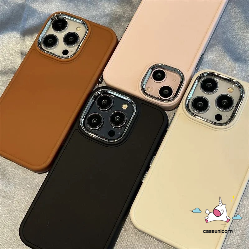 Luxury Simple Solid Color Macaron Candy Color Plating Square Phone Case ...