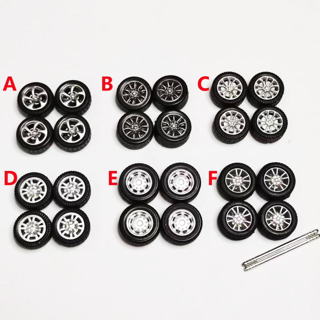 120pcs(for 30cars) 11.6mm/12mm/13mm 1/64 Alloy Cars/Trucks Wheels with ...