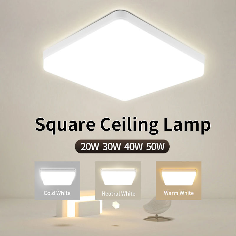 Modern Square Led Ceiling Light 50W 30W 20W Lampu Siling Ruang Tamu ...