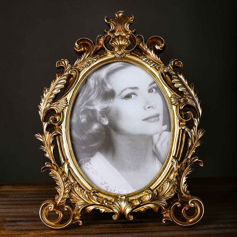 European Antique Style Photo Frame, Oval Resin Picture frame for Home ...
