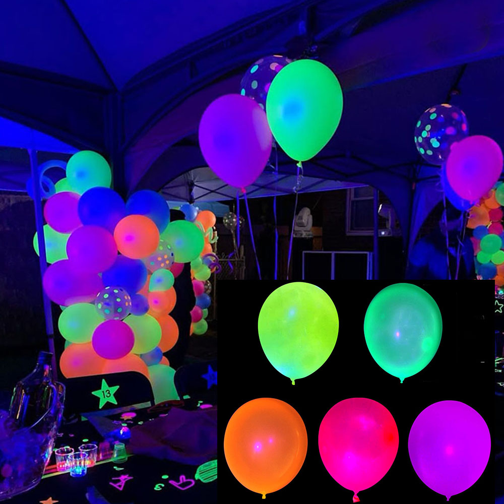 10pcs 10inch neon light-emitting balloons birthday party supplies ...