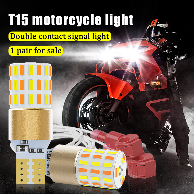 ((1 Pair) T15 Dual Contact Parking Light 3014 54smd Motorcycle Signal ...
