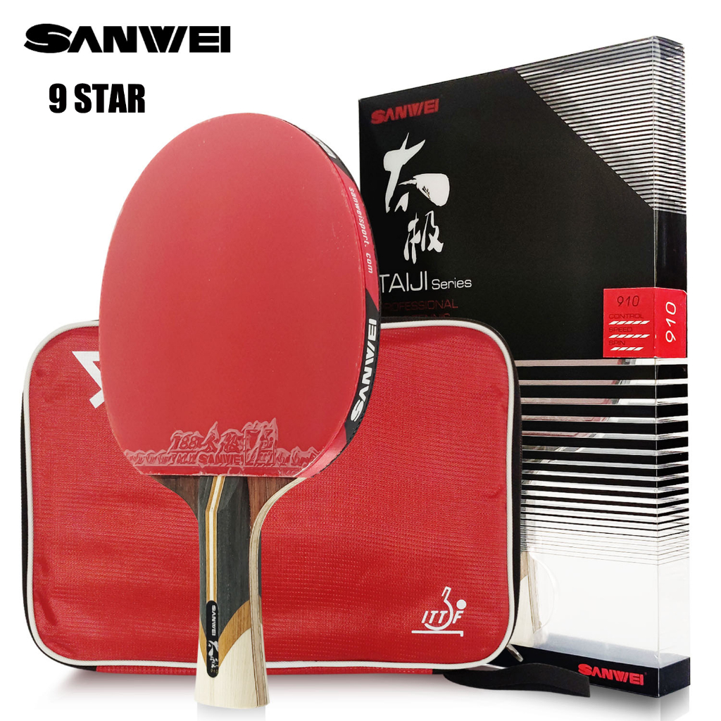 Original SANWEI Taiji 7 8 9 Star Table Tennis Racket Professional Wood ...