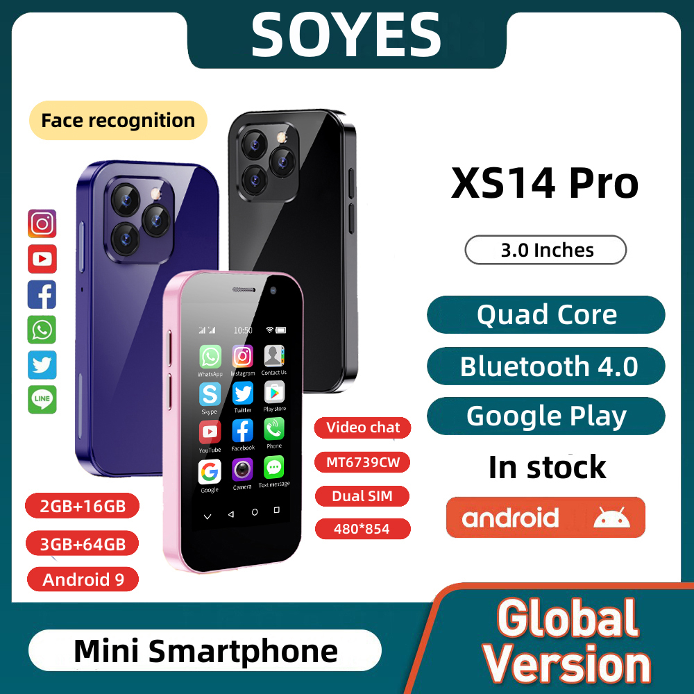 2024 New SOYES XS14 Pro 4G Mini Smartphone 3.0Inches Quad Core 3GB RAM ...