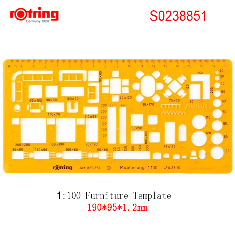 Rotring Furniture Template 1: 50/1: 100 drawing tools with ruler ...