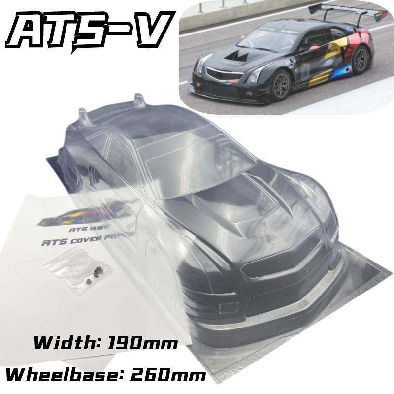 RC 1/10 Cadillac ATS V PVC Body Shell 190mm Width 260mm Wheelbase With ...