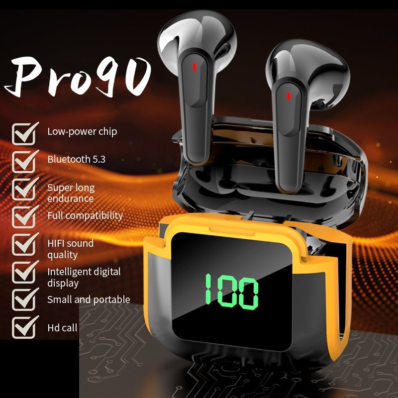 Pro90 TWS Wireless Bluetooth Headset with Mic Earbuds Noice Cancelling ...