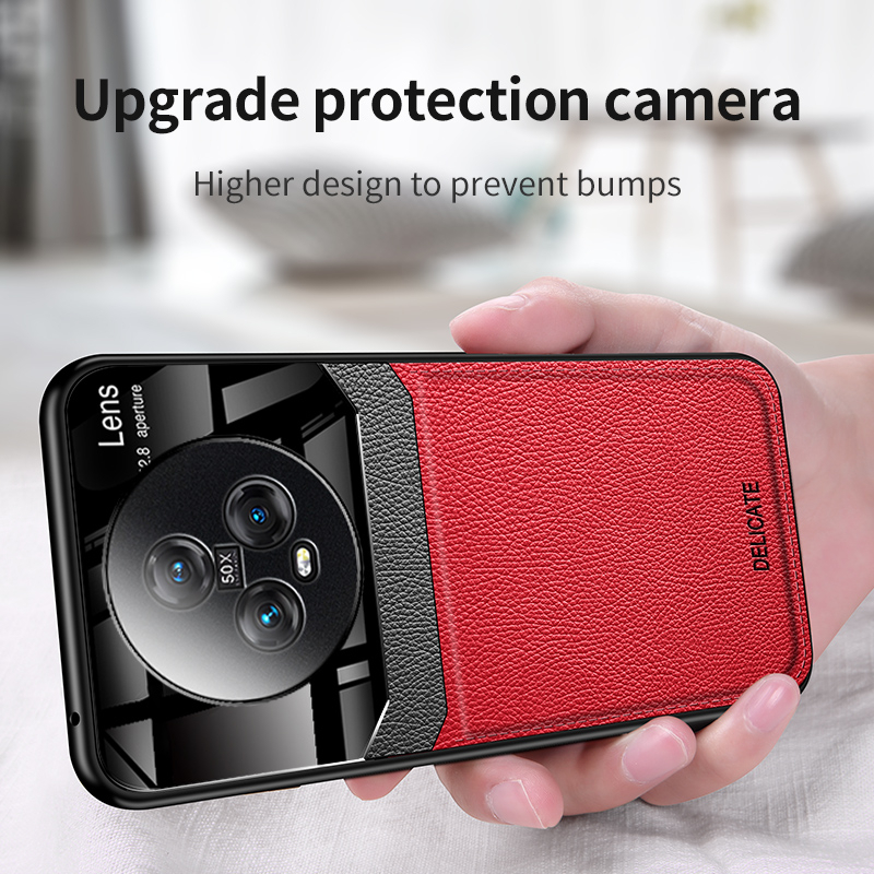 Luxury Plain Leather Casing For Honor Magic 5 Pro Anti Fingerprint Case ...