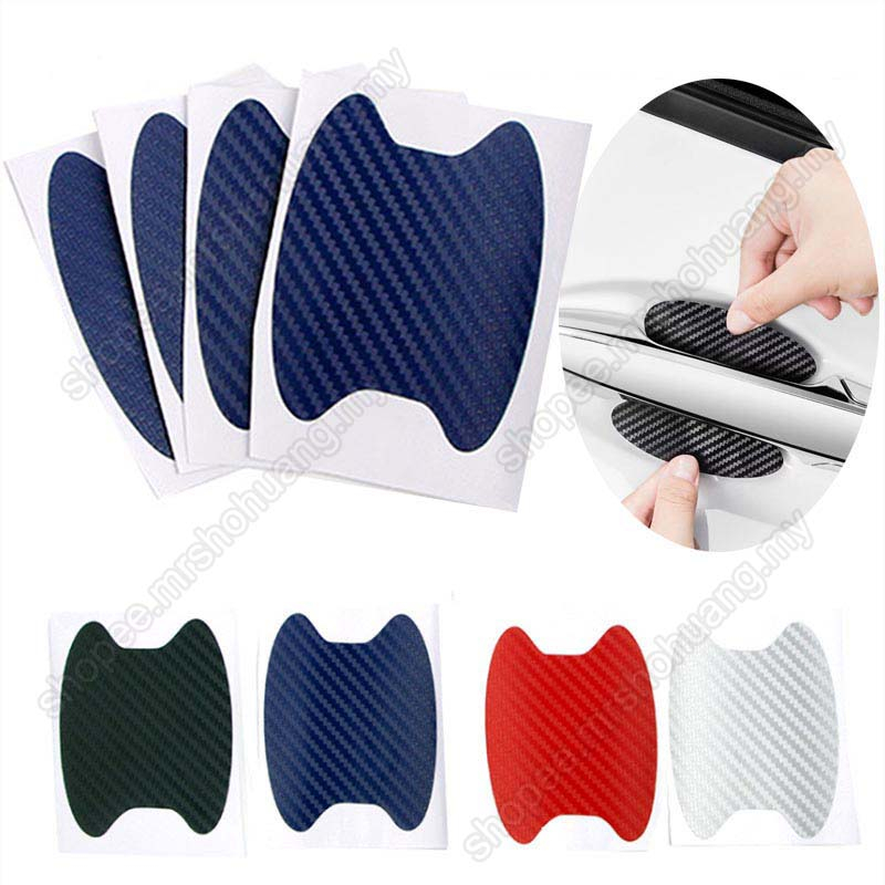 Car Door Handle Stickers Auto Universal Carbon Fiber Protection Anti ...