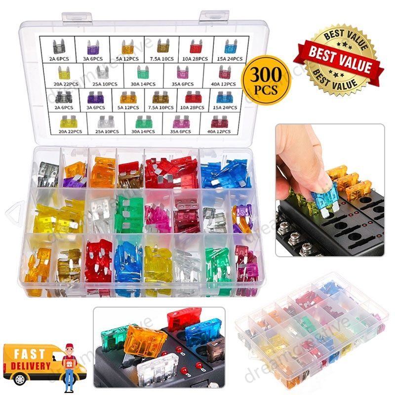 300PCS Car Blade Fuse Assortment With Box Fuse Car Fuse Kereta Vehicle ...