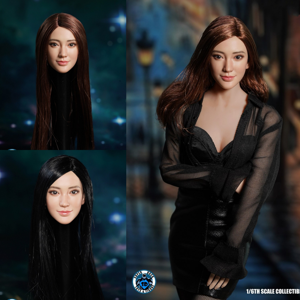 SUPER DUCK SDH022 1/6 Scale Asian Girl Head Sculpt For 12" Female PH ...