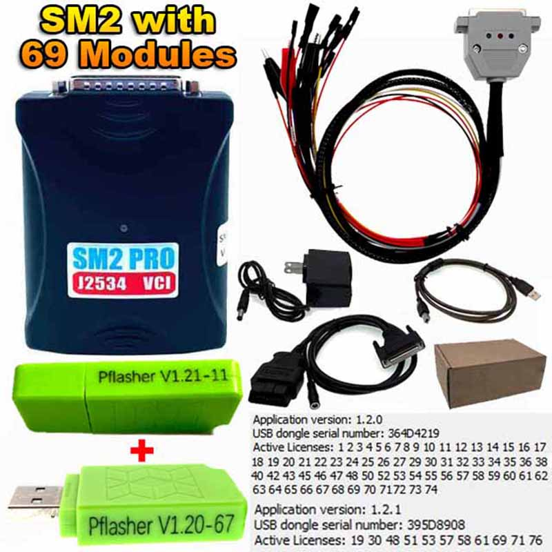 SM2 Pro 2.21.22 J2534 VCI ECU Programmer With PFLASHER 1.21 1.20 Add 51 ...