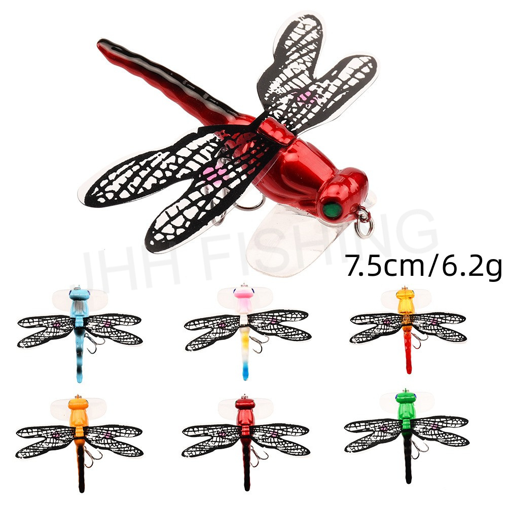 【7.5cm/6.2g】Dragonfly Bait Biomimetic New minnow Water Surface System ...