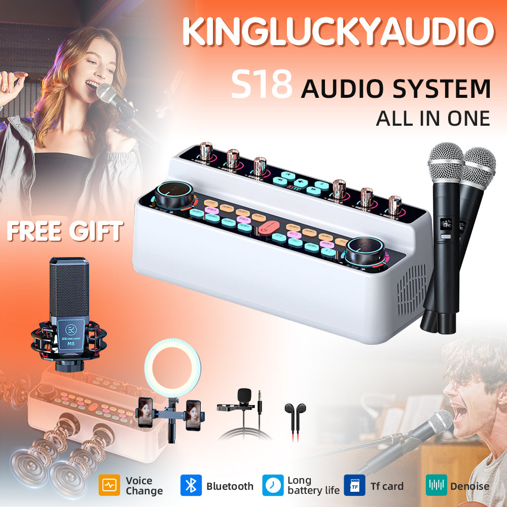 S18 live singing sound card speaker all-in-one machine | Shopee Malaysia