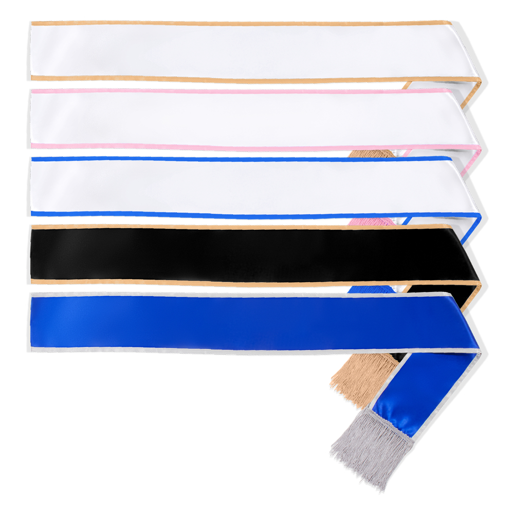 Plain Sash with Tassels Blank Satin Sash for DIY 97.5*10cm Ajustable ...