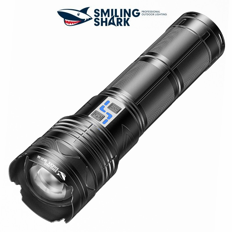 ＜Powerful＞Smiling Shark Torch Light Led M77.2 12000Lumens Strong Bright ...