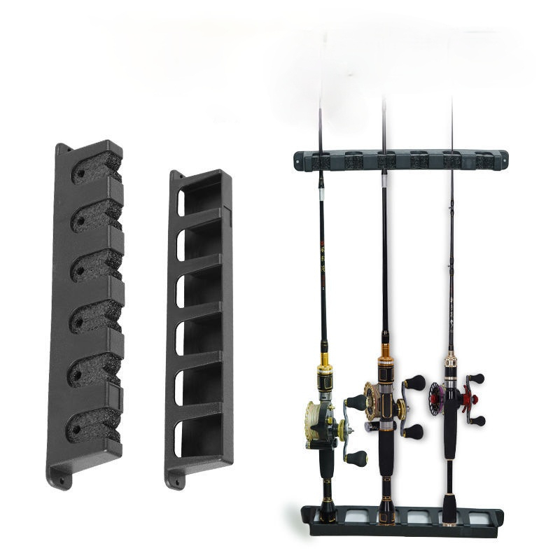 Vertical 6 Rod Rack Fishing Holder Rod Rack Wall Mounted Fishing Rod ...