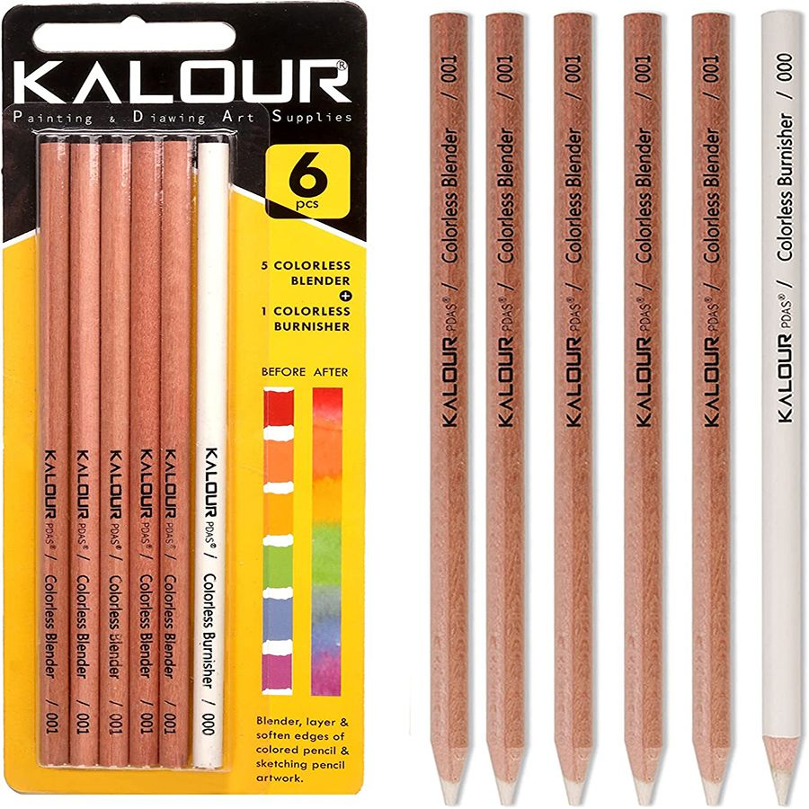 KALOUR New Style 6PCS Highlight Charcoal Pen Sketch Color Lead Carbon ...