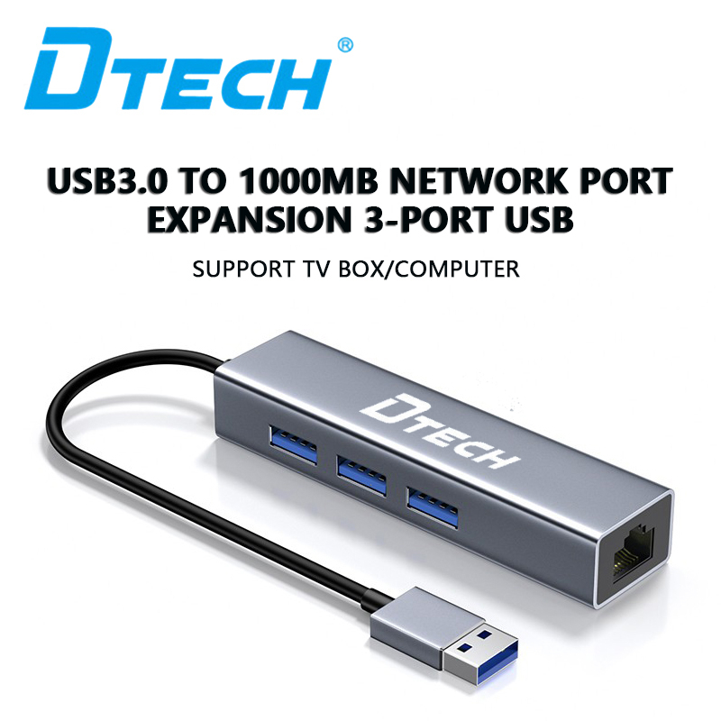DTech 3 Port USB to Ethernet Adapter USB 3.0 Hub 10/100/1000 mbps ...