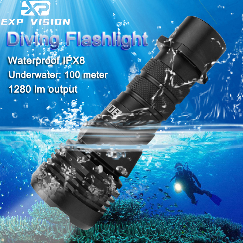 Diving Flashlight Professional 26650 LED Waterproof Rechargeable ...