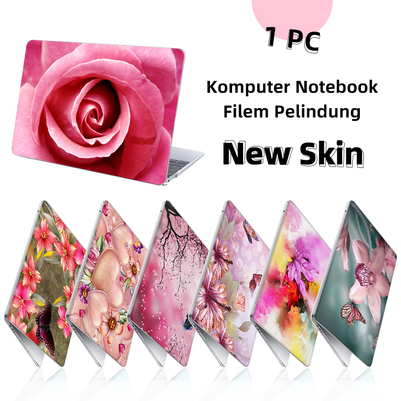 1PC DIY Laptop Sticker Laptop Skin Pink Flower Decal Vinyl Film Sticker ...