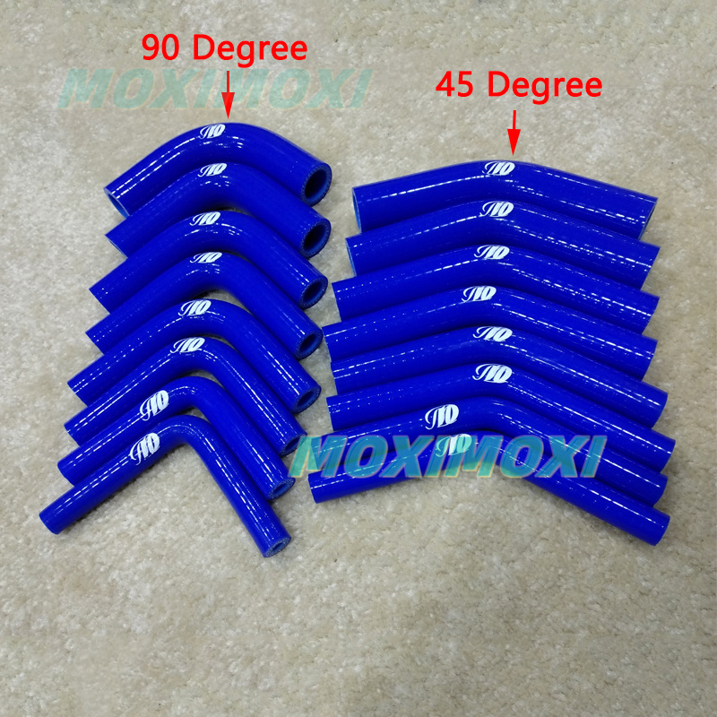 Blue SAMCO 45/90 Degree Silicone Hose Elbow Reducer Hose Adapter 6mm/8mm/10mm/12mm/14mm/16mm ...