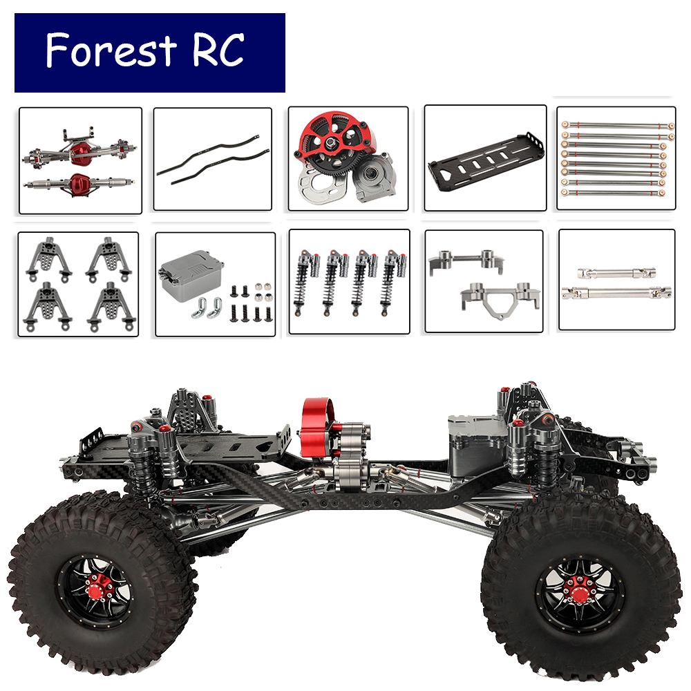 Forestrc SCX10 I RC Crawler Metal Chassis Kit 313mm 12.3" Wheelbase with Metal Transmission ...