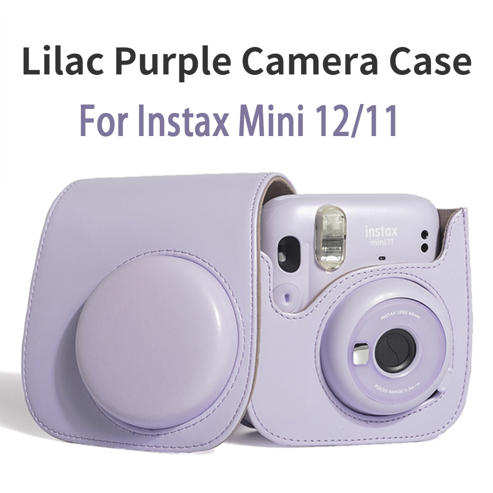 Lilac Purple PU Leather Camera Case For Instax Mini 12/11/8/9 Camera ...