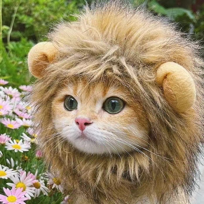 【Yuanzhs Pet】Cat Lion Headgear Topi singa kucing Pet Hat Puppy Headgear ...
