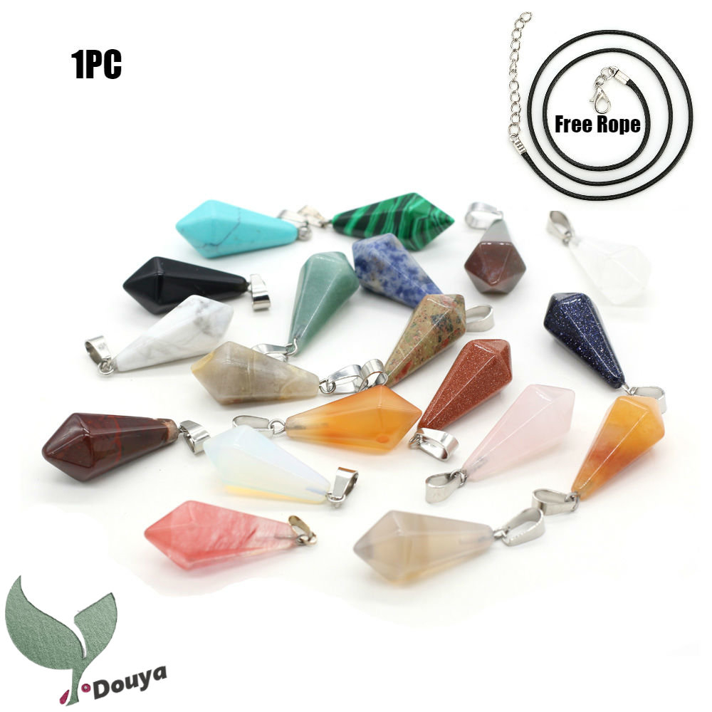 Natural Chakra Healing Crystal Stone Pendant Reiki Charged Pointed ...