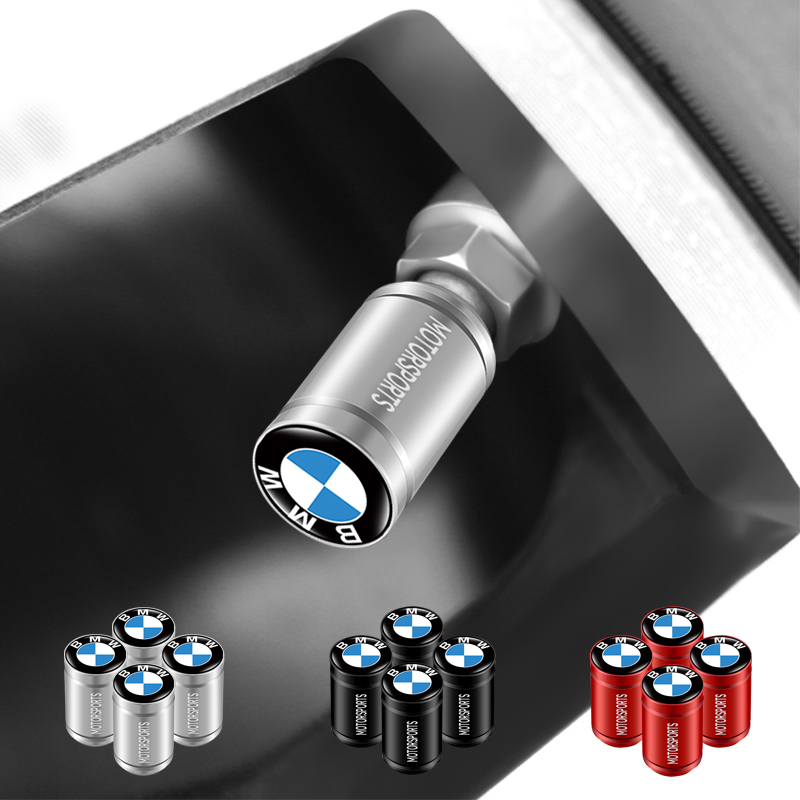 4pcs Sport Styling Car Tire Air Cap Cylindrical Car Valve Stem Anti-dust Cap for BMW E61 E90 E82 ...