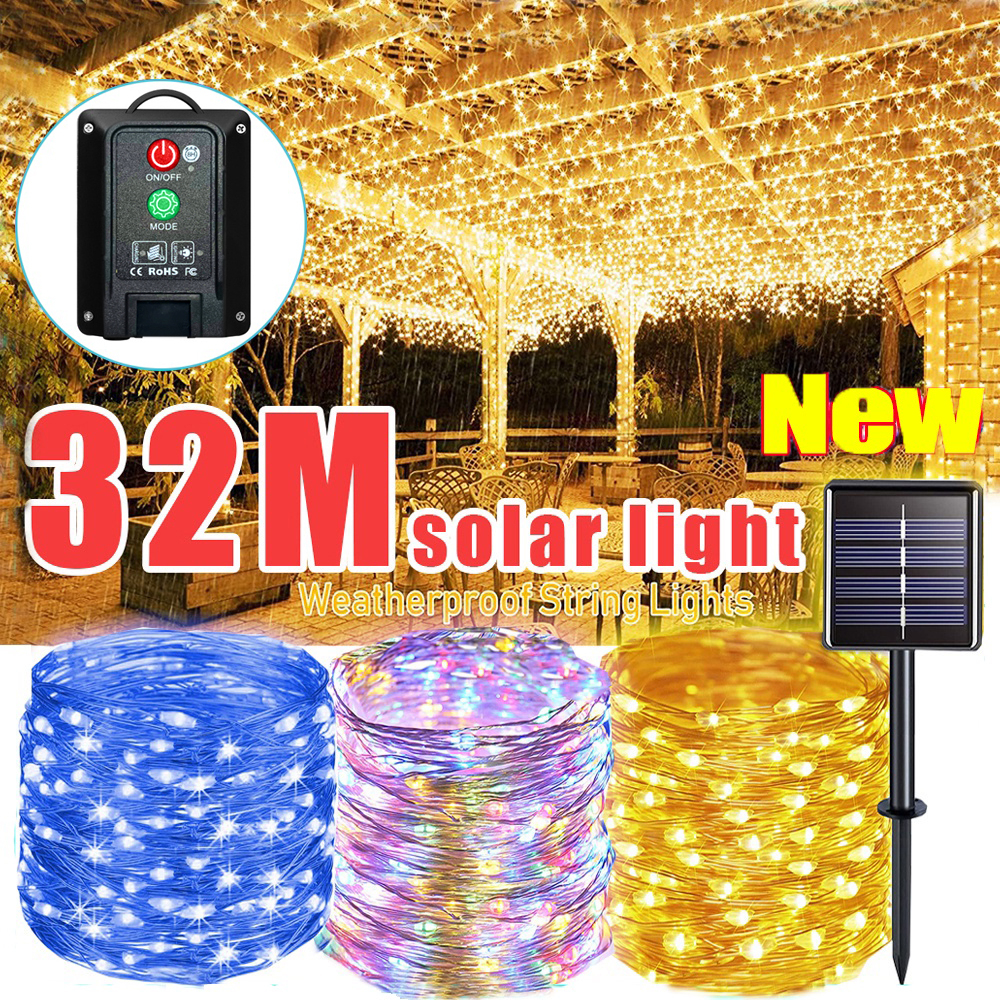 Solar Lights Raya LED Fairy String Lights Waterproof 8 Modes LED Solar ...