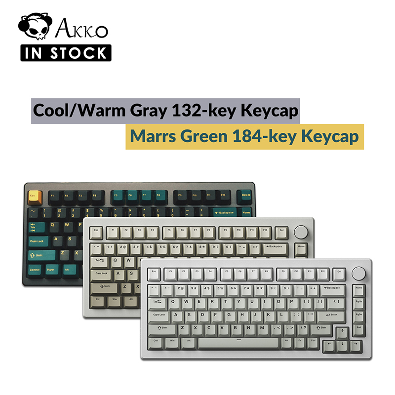 Akko Marrs Green 184-key Keycap Set, Cherry Profile Double-shot PBT/ABS ...