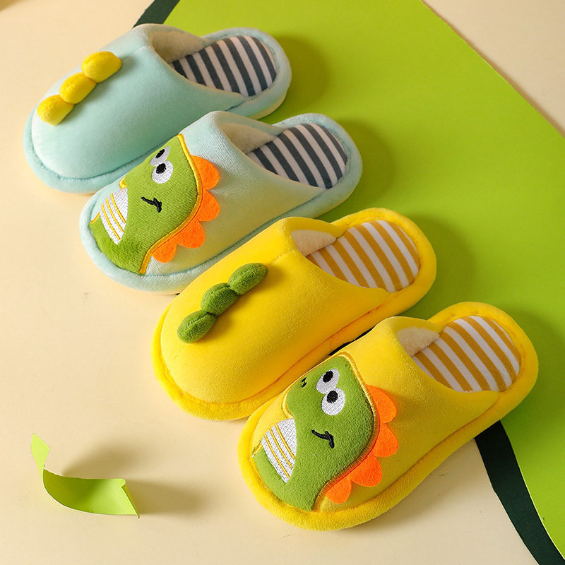 Cartoon children winter cotton slippers boys girls family non-slip soft ...