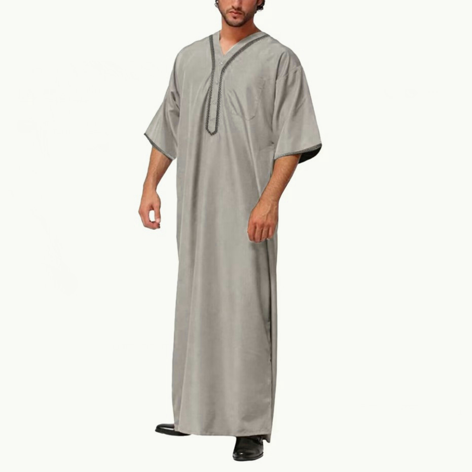 Muslim Jubah Lelaki Dewasa Lengan Panjang Slim Fit Plus Size Arabian ...