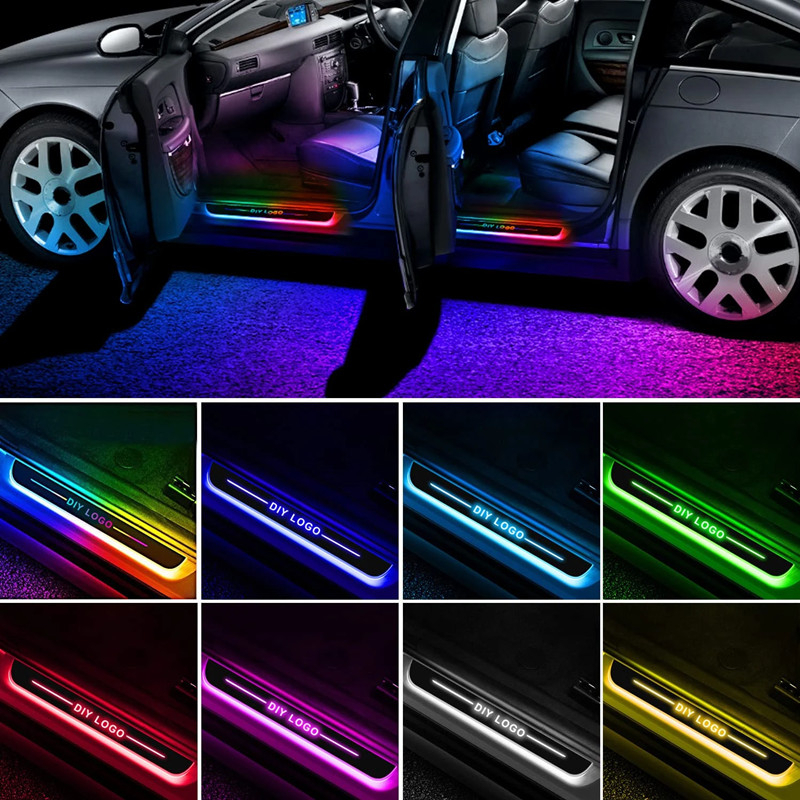Illuminated Car Door Sill Light Logo Projector USB Power Moving LED ...