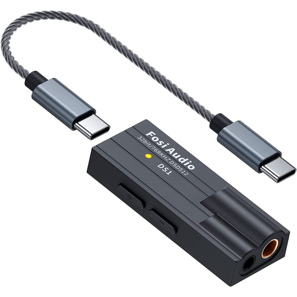 Fosi Audio DS1 Hi-Fi USB C DAC Mini Audio Headphone Adapter DSD512 ...