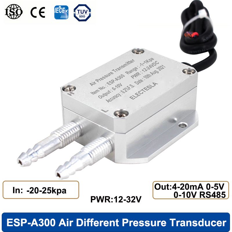 Pressure Sensor Input -50-0-50Kpa 0-10V 5V 4-20mA RS485Output Wind ...