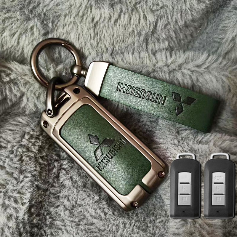 for Mitsubishi car key cover Scratch Resistant Metal Premium Leather ...