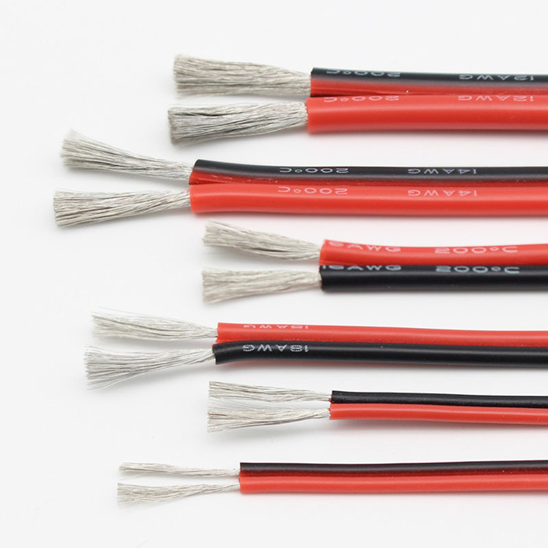 10AWG~24AWG Red And Black Parallel Silicone Rubber 2Pins Wire Extra ...
