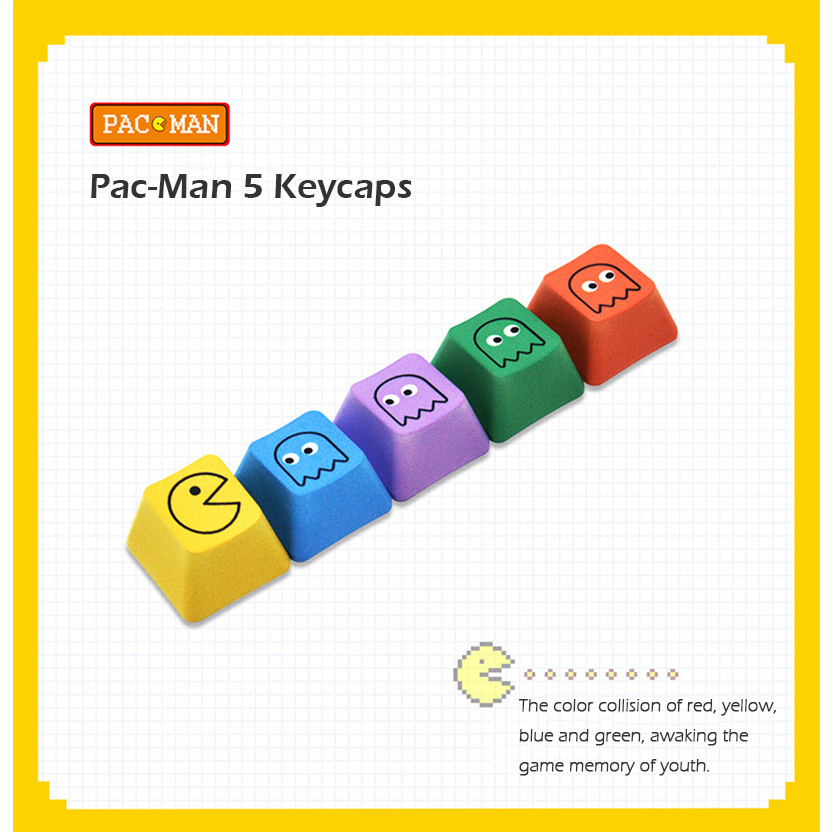 Novelty Pac Man Gaming Keycaps ESC Arrow OEM Profile 1.55mm Thickness ...