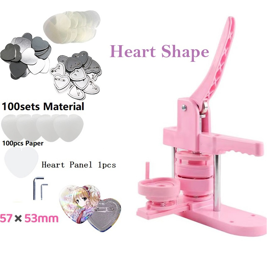 Ready stock Slide Heart shape button badge maker machine with heart ...