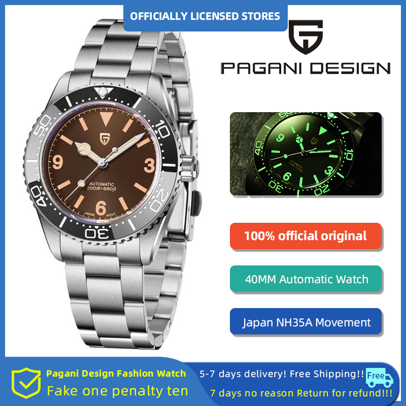 PAGANI DESIGN 2024 New Retro Diver Mechanical Automatic Watch For Men ...