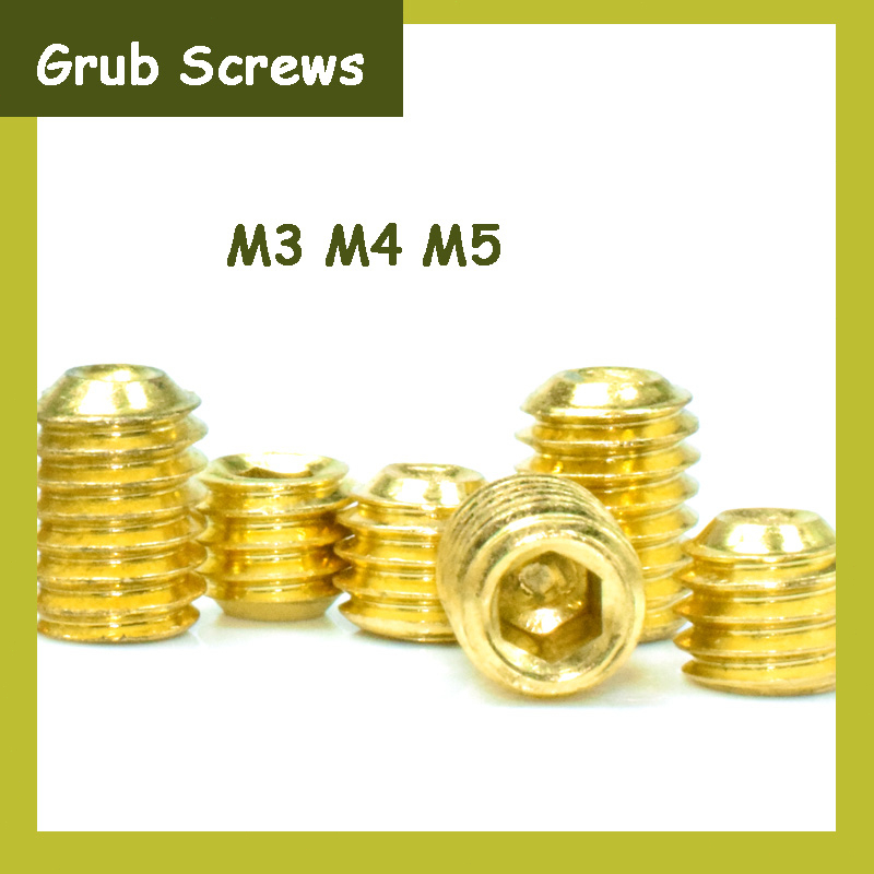 Grub Screws Cup Point Allen Key Socket Set Screws Titanium Plated M3 M4 ...