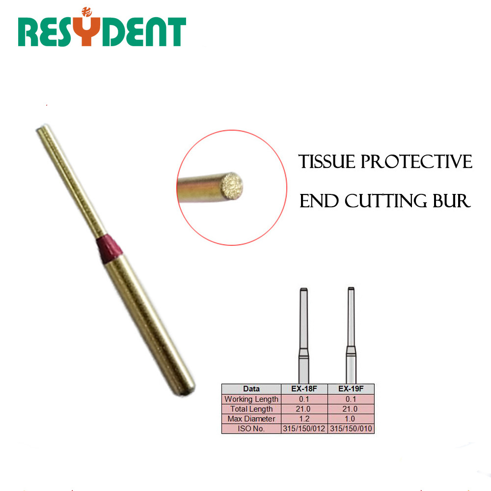 [Ready Stock] Dental Gold Diamond Bur Tissue Protective End Cutting ...