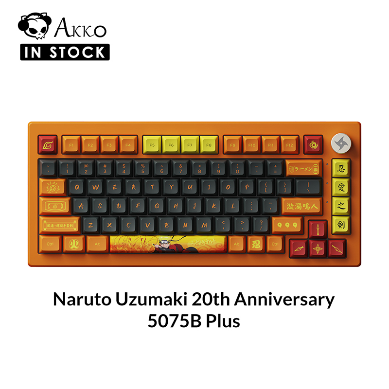 AKKO Naruto Uzumaki Plus RGB LED Mechanical Keyboard 82-Key with Knob ...