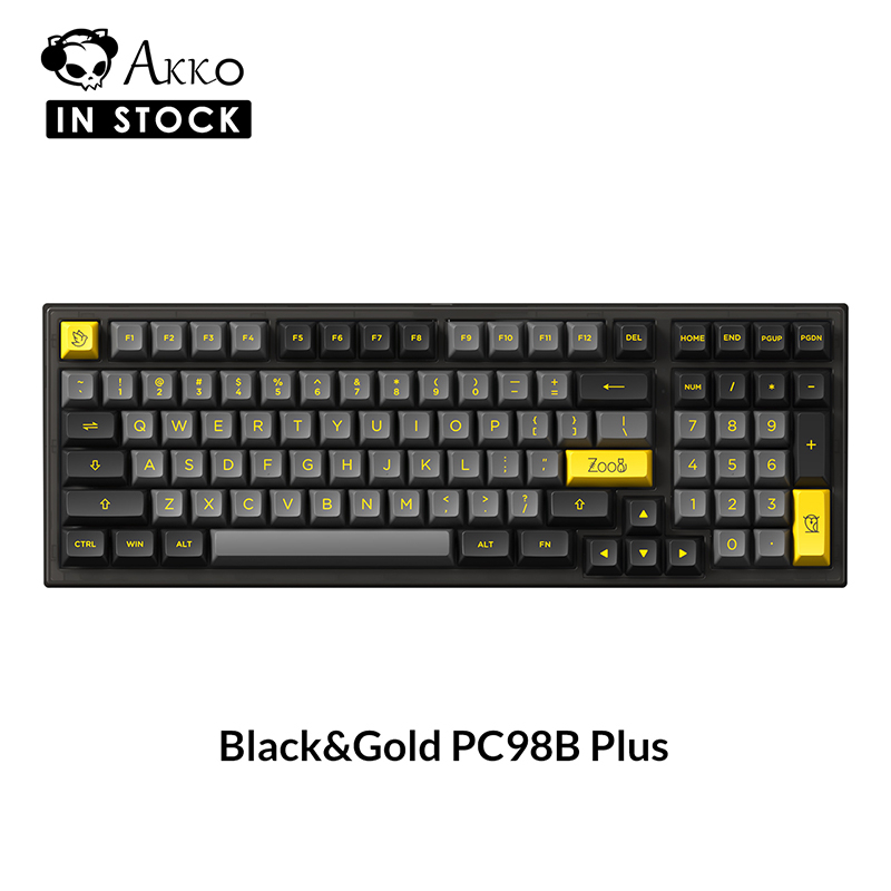 Akko PC98B Plus Black Gold/White Multi-modes Wired/Bluetooth 5.0/2.4G Wireless RGB Mechanical ...
